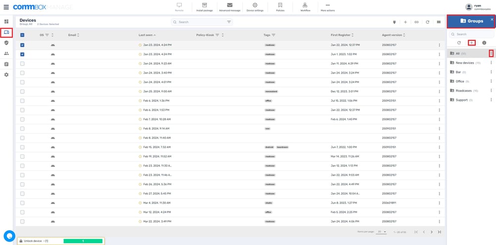 How do I manage my groups on CommBox Manage?