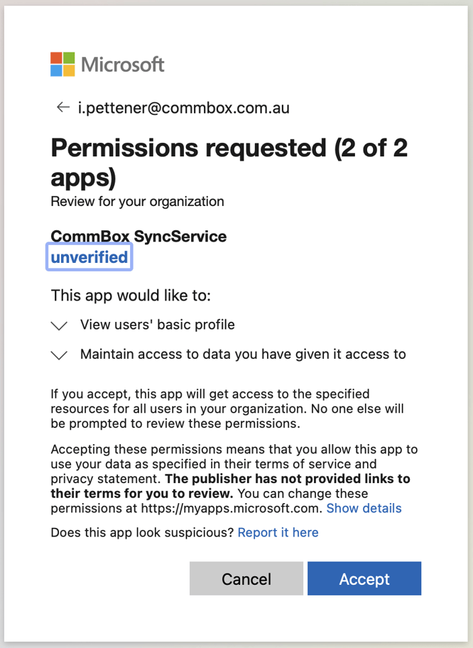 Approving CommBox Experience for your Microsoft Tennant