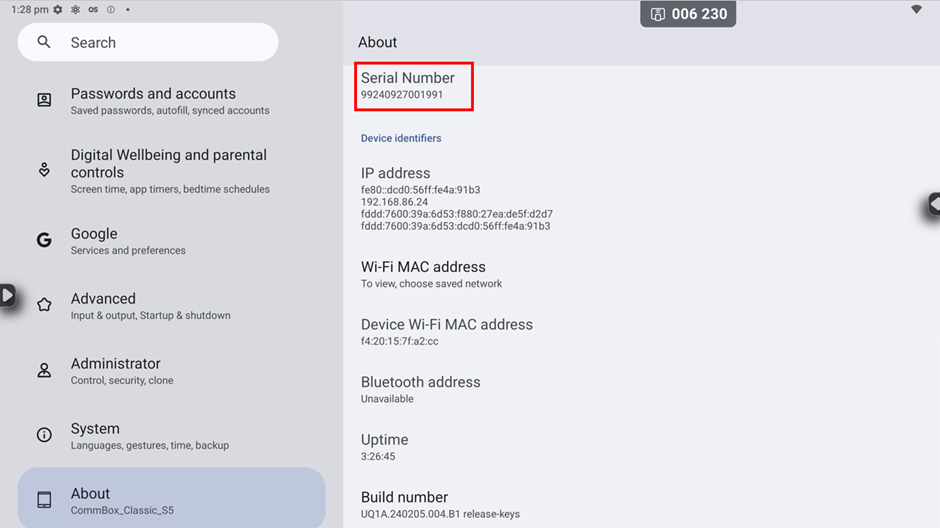 How to identifying your specific model of the CommBox Classic S5