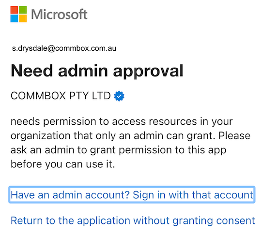 Approving CommBox Experience for your Microsoft Tennant